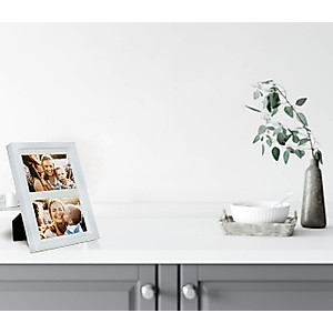 BD ART 7x9-Inch - 2 Openings White Collage Picture Frame with Mat for 2 Photos 4x6-Inch