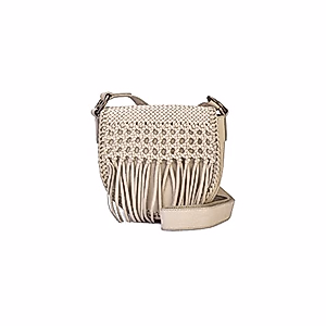 Frye Melissa Woven Saddle Bag, Cream