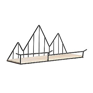 GRIRIW 1pc Creative Iron Art Storage Rack Drink Shelf Wall Small Wire Storage Baskets for Shelves Sundries Organizer Decorative Storage Basket Wall Mounted Shelves Wall Shelves Log Black