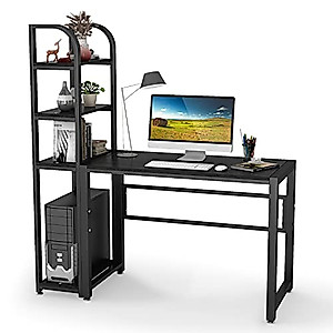 Computer Desk, Home Office Desk with Storage Shelves, 50 inch Study Writing Desk for Home Office, Computer Table Office Table Study Table Study Desk with Shelves, by DYAO, 50.2x19.7x28-55.9 inches