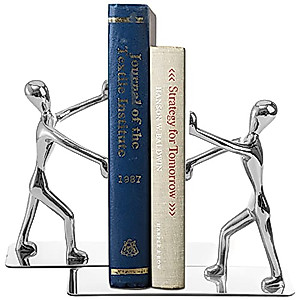 Fasmov Heavy Duty Stainless Steel Man bookends Nonskid Bookends Art Bookend,1 Pair