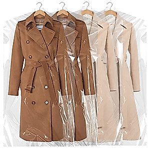 BEISHIDA 20pcs 60 Inch Plastic Garment Bag Dry Cleaner Bags Clear Plastic bag Dry Cleaning Laundry Bags for Clothes Cover Hanging Clothes Clothes Storage for Long Dresses Skirt Coat Suit Shirt Jacket