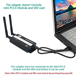 Mini PCI-E to USB Adapter with SIM Card Slot, WWAN/LTE Module Upgrade for 3G / 4G Network Card