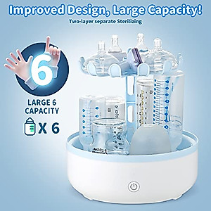 Bottle Sterilizer, Little Bo Baby Bottle Electric Steam Sterilizer, Steam Sterilization for Baby Bottles, Highest Capacity, Any Brand Universal Fit