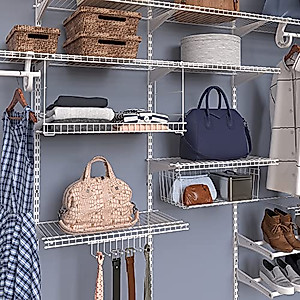 ClosetMaid Wire Hanging Shelf Basket for Storage, Organization in Closet or Pantry, No Assembly or Installation, Durable, White