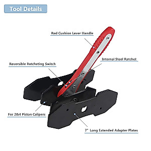 CNWOOAIVE Brake Caliper Ratchet Tool Car Ratcheting Caliper Piston Spreader Press Tool