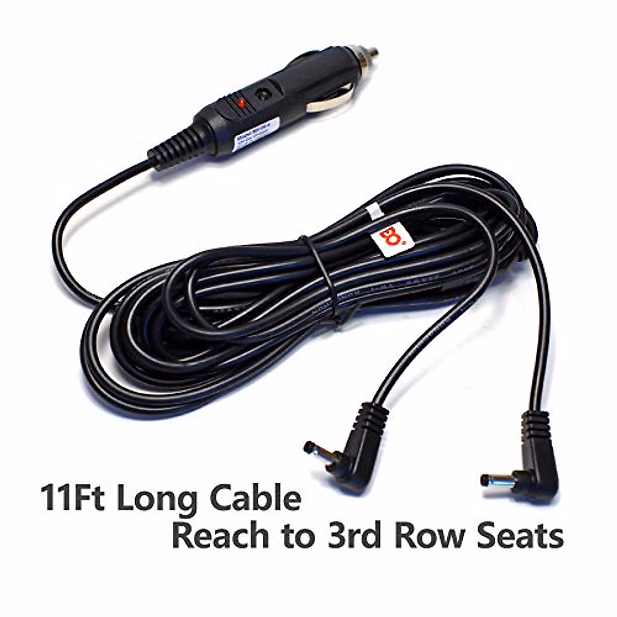 EDO Tech DC Car Charger Power Adapter Cord for Audiovox Dual Screen DVD Portable Player