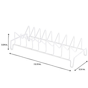 Kitchen Details 8 Section Lid and Plate Organizer | Free Standing | Pot, Pan & Cutting Board Holder | Cabinet Pantry and Countertop Organization | White