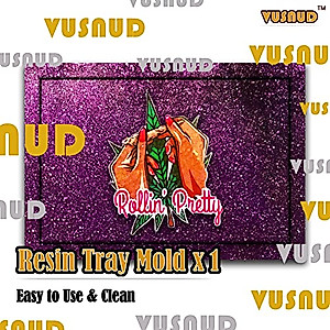 Vusnud Rolling Tray Resin Mold, Resin Rolling Tray Mold, Large Silicone Epoxy Resin Mold Tray, Epoxy Molds for Resin Casting