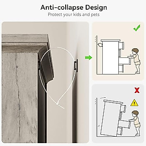 GAOMON Modern 5 Drawers Dresser, Chest of Drawers Closet Organizers and Storage Clothes, Modern Dressers for Closet Living Room, Kids Bedroom (5 Drawers Dresser, Grey)