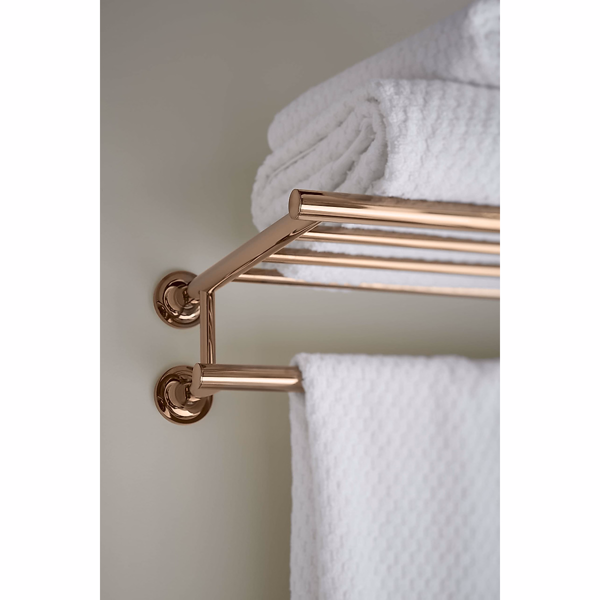 KOHLER 14381-CP Purist Hotelier Bathroom Towel Shelf, Wall-Mount Towel Rack, Bathroom Towel Holder, Polished Chrome