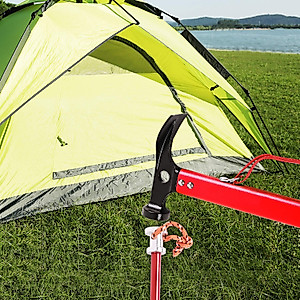 REDCAMP Aluminum Camping Hammer with Hook, 12" Lightweight Multi-Functional Tent Stake Hammer, Portable Camp Stake Mallet, Red