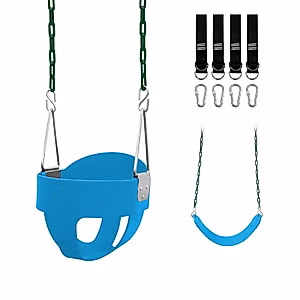 Toddler Swing for Outside and Tree Swing seat for Kids 2 Sets，Baby Swing Outdoor with 4 Hanging Straps and 4 Hooks |Kids Swing | Bucket Swings for Toddlers | Baby Swings for Infants(Blue)