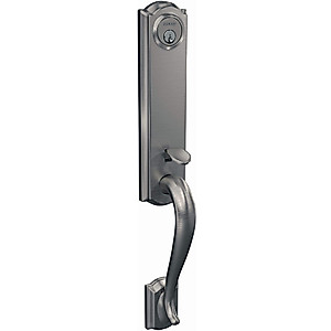 Schlage Lock Company FCT58 Camelot Exterior Only Handleset, Satin Nickel