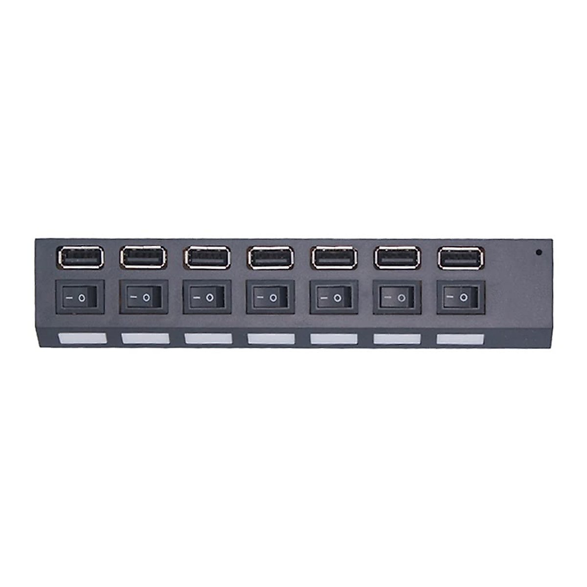 CUJUX USB Power Adapter 7 Port Multiple Expander 2.0 USB Hub with Switch for PC Multi-Interface (Color : Black)