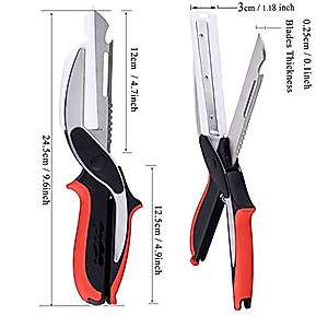 Food Cutter Choppers Meat Scissors Kitchen Shears,Quick Vegetable Slicer with Cutting Board Knife Kitchen Must Haves Chopping Scissors for Kitchen