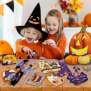 Shemira Halloween Party Favor for Kids, 24 Pack Jigsaw Puzzles in Halloween Theme Designs for Trick or Treating, Halloween Goodie Bag Filler, Halloween Miniatures Novelty Toy, School Classroom Reward