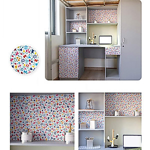 Self Adhesive Vinyl Floral Butterfly Drawer Shelf Liner Contact Paper for Kitchen Cabinets Dresser Furniture Decal17.7x78.7 Inches