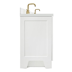 ARIEL Taylor 67 Inch Double Rectangle Sink Vanity with White Quartz Countertop W/1.5" Edge in White