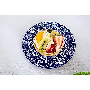 Annovero Small Mini Dessert Plates - Dinnerware for Dessert, Pie, Cake, Cute and Colorful Stoneware Dishes for Kitchen, Microwave and Oven Safe, 6 Inch Diameter, Set of 6