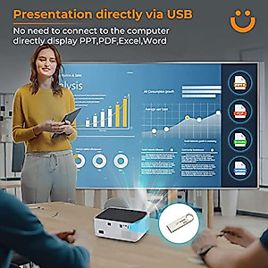 Projector with WiFi and Bluetooth, 13000L Outdoor Movie Projector Native 1080P 5G WiFi 4K Supported, YABER V6 Portable Home Theater Projector, 300" Display 4P Keystone 50% Zoom Compatible with Phone