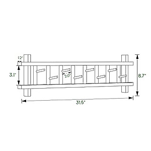 MoNiBloom Coat Rack Wall Mount 8 Pegs Long Bamboo Hooks for Hanging Backpack Coat Towel Hat Bag for Entryway, Hallway, Kitchen, Bedroom, Natural