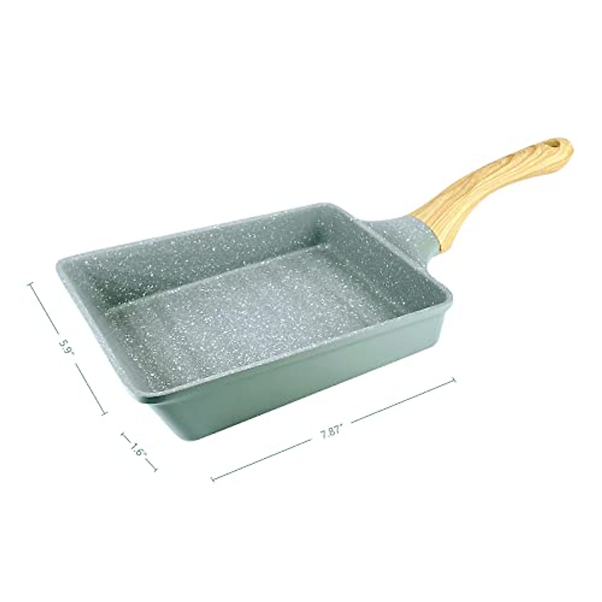 LIANGCHUANG Omelette Pan Nonstick Tamagoyaki Egg Pan , Retangle Frying Pan with Non-Stick Coating for Sandwich , Pancake , 8in L X 6in D X1.6in H YL2002 Rectangle frying pan