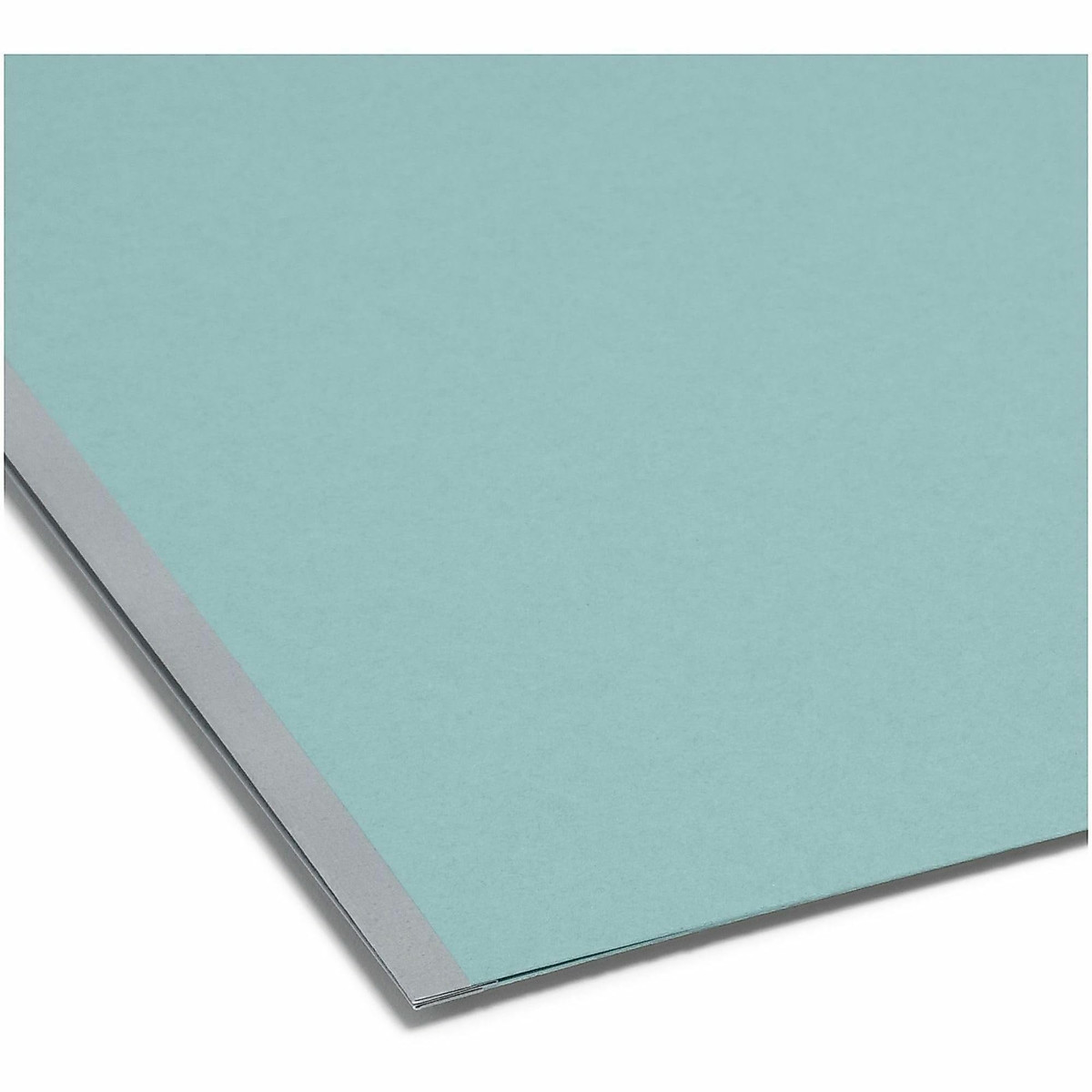 Smead 100% Recycled Pressboard Fastener File Folder, 2 Fasteners, 1/3-Cut Tab, 2" Expansion, Legal Size, Blue, 25 per Box (20001)