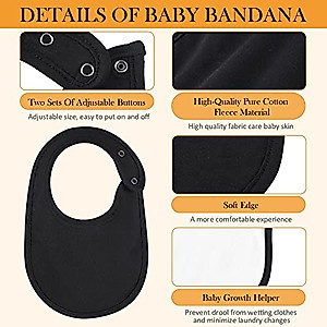 Yahenda 24 Pcs Baby Bandana Drool Bibs Soft and Absorbent Cotton Toddler Bibs Set with Adjustable Snap for Boys Girls Newborn Unisex Infants Feeding Teething Drooling, Plain Colors