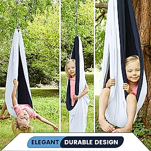 OTLS – Sensory Swing for Kids, Double Layer Outdoor & Indoor Swing for Kids & Adults with 360° Swivel Hanger, Machine Washable for Kids with Sensory Processing Disorder, ASD, ADHD, Holds Up to 220lb
