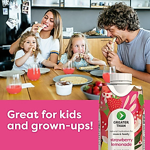 Greater Than Lactation Supplement Support, Coconut Water, Vitamins & Electrolyte Drink for Breastfeeding & Immune Support, Lactation Cookies Alt, Gluten Free, Low Sugar, 12 Pack, Strawberry Lemonade