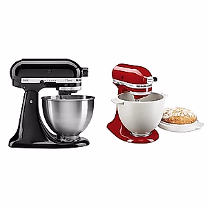 KitchenAid Classic Series Stand Mixer 4.5 Q and Bread Bowl with Baking Lid, Onyx Black