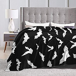 Bats Halloween Goth Fleece Flannel Blanket Throw Warm Lightweight Blankets for Home Office All Season (Bats Halloween Goth, 50X40)
