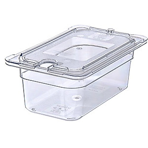 Carlisle FoodService Products Plastic Food Pan 1/4 Size 4 Inches Deep Clear