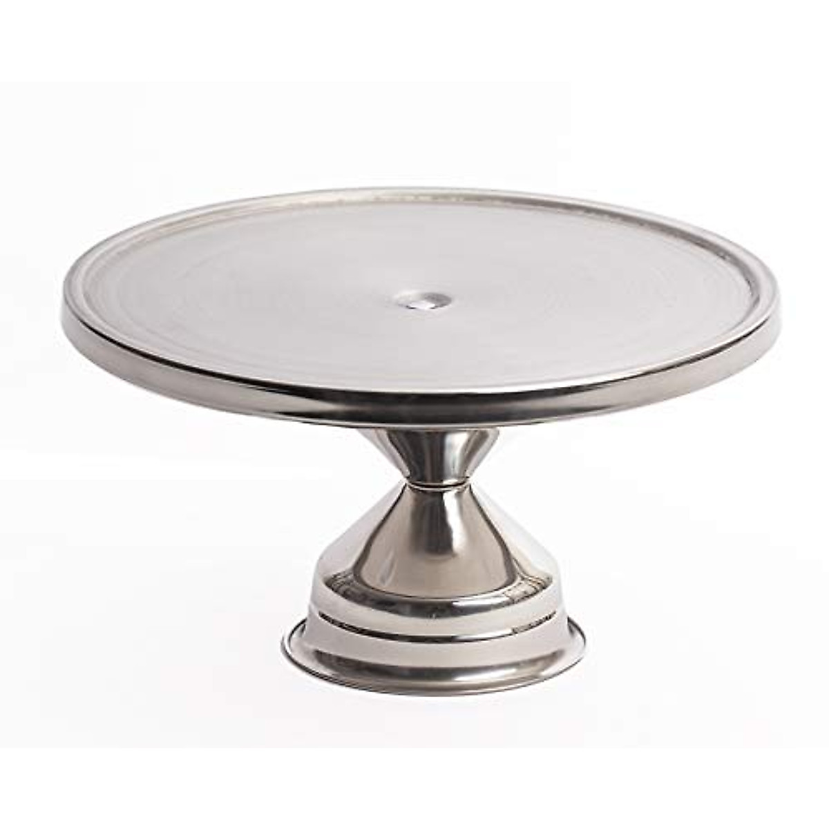 eHomeA2Z Stainless Steel Round Cake Stand 13" Inch Dessert Stand Reusable Birthday Wedding New Year Decoration (Tall Base)