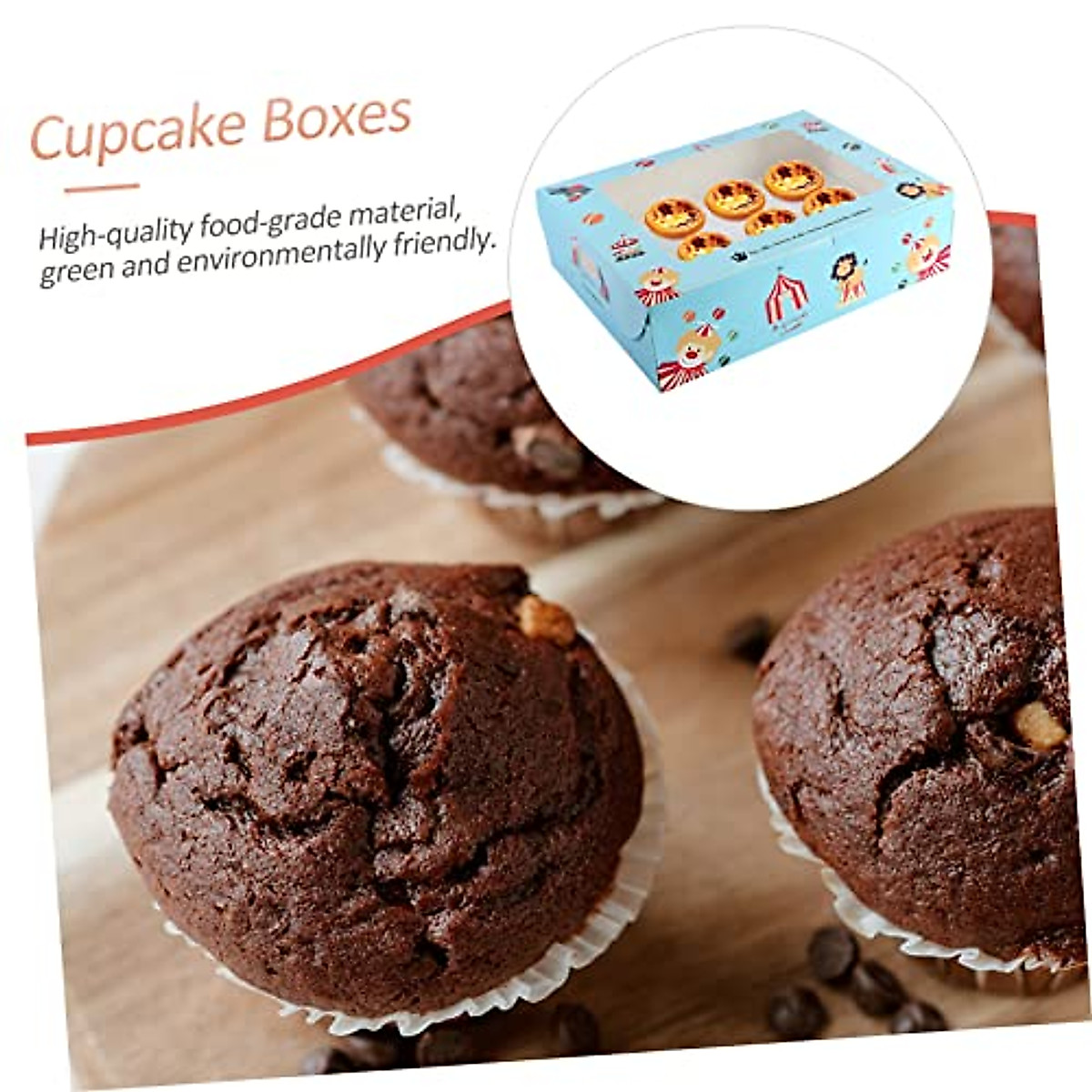 OKUMEYR 6pcs 12 Boxes Cake Box Mini Muffins Disposable Cake Stand Mini Cake Containers Cupcake Carrier Box Moon Cake Box Clear Dome Box Food Grade Cardboard Cupcake Packing Boxes Cake Roll