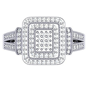 Dazzlingrock Collection 0.33 Carat (Cttw) Sterling Silver Round Diamond Women Split Shank Promise Ring 1/3 CT, Size 7