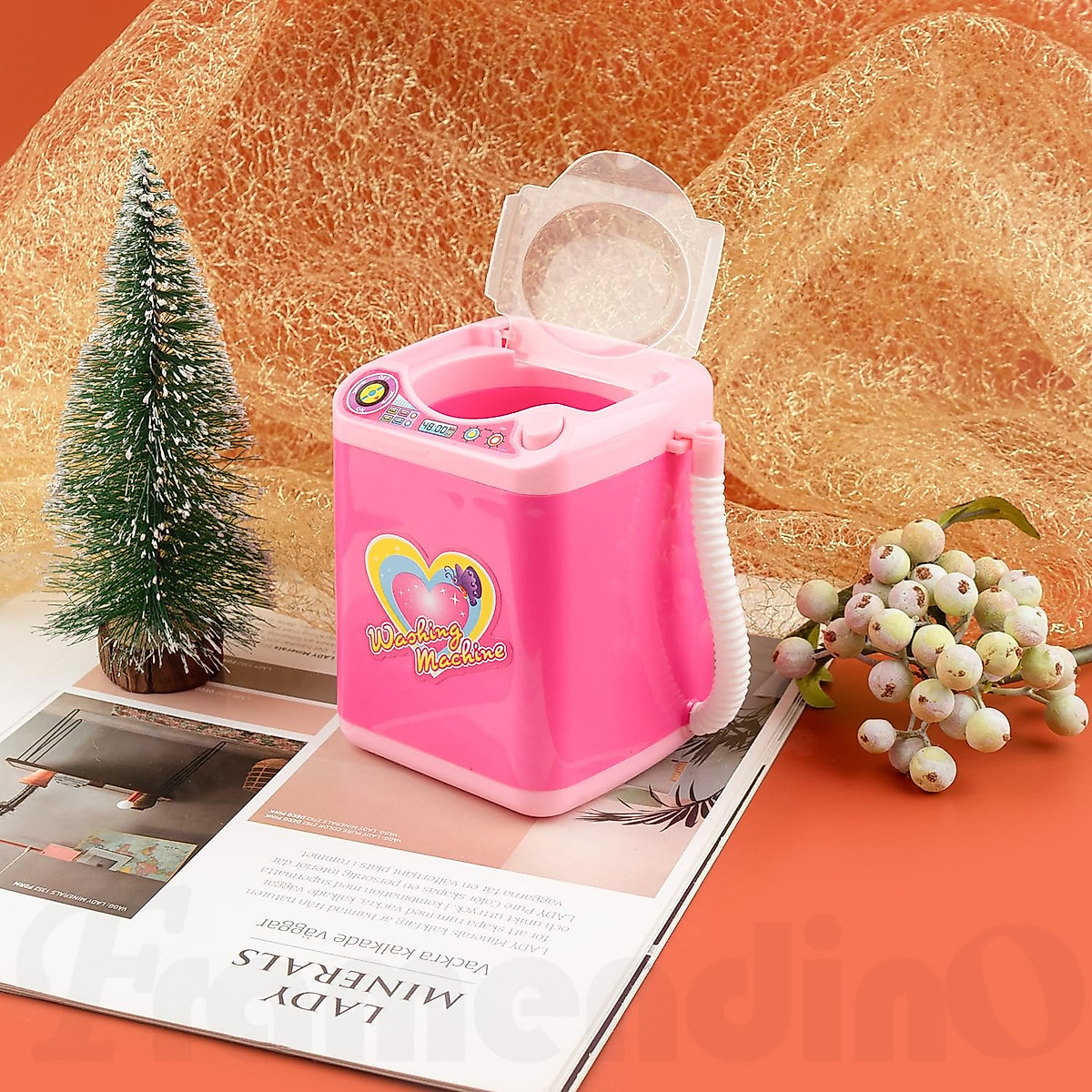 Framendino, Pink Makeup Brush Sponge Washing Machine Automatic Drying Puff