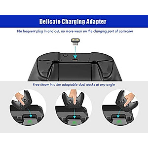 ElecGear Xbox One Vertical Charging Stand with Cooling Fan, 2X 1200mAh Rechargeable Battery Pack for Controller, Games Storage Bracket, Dual Charger Dock for Xbox One, One S, One X and Elite