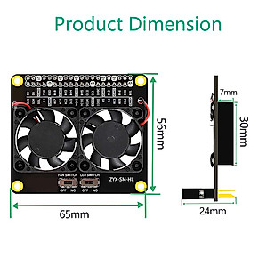 Raspberry Pi Fan 4B Dual Cooling Fans and Automatic Discoloration LED, Raspberry Pi GPIO Expansion Board for Raspberry Pi 4B / 3B+ / 3B / 3A+