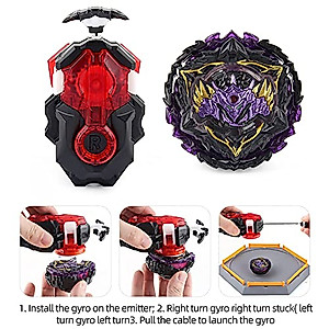 Burst Battle Top Set Itcaoseklu 4 Battling Tops 2 Launchers Blast Gyro Game with Arena, Battling Tops Stadium Gift for Kids Children Boys Ages 6 7 8+