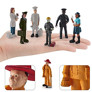 BRETOYIN 1Inch Mini Working People Figurines Toy Playset Individually Hand-Painted Mini People Action Figures Realistic People Figurine Model Toy for Kids