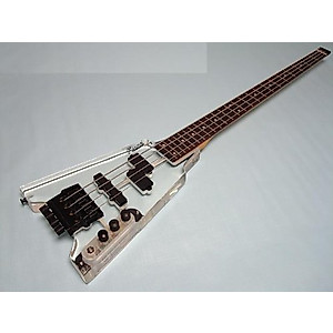 Ktone 4 String Clear Body Lucite Electric Bass Guitar, Headless with Free Gig Bag New