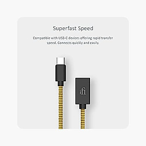 iFi Audio OTG Cable/Adapter for USB C for Android Phones/Digital Audio Players (DAPs) / Digital Analog Converters (DACs) / Amps/Laptops