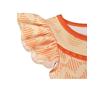 COTRIO Magic Family Dolores Costume Dress up for Girls Birthday Party Fancy Dress Toddler Kids Halloween Cosplay Outfits Role Play Clothes Pretend Play Dresses Size 5T (4-5 Years, Orange, 120)