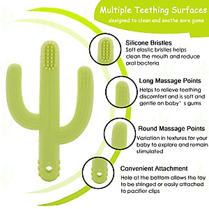 XGYLVFEI Baby Teething Toys Toothbrush | Self-Soothing Pain Relief Soft Silicone Teether Training Toothbrush for Babies, Toddlers, Infants, Boy and Girl | Natural Organic BPA Free | 6+ Months