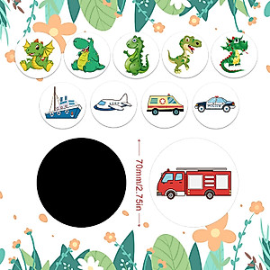 10pcs Potty Training Stickers Reusable Fun Potty Training Toilet Seat Color Changing Pee Stickers for Boys and Girls Potty Targets Stickers with 10 Different Patterns- Dinosaur, Car, Plane