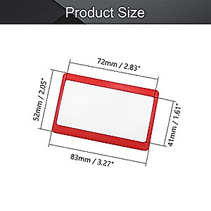 Othmro 5Pcs 3X PVC Page Magnifier 72×41mm/2.83"×1.61" Red Square Magnifying Glass Low Vision Aids Tool for Reading Small Prints