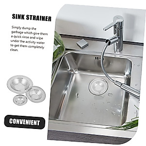 Veemoon 3pcs Drain Filter Kitchen Sink Parts Bathroom Drain Cover Kitchen Sink Garbage Strainer Tub Accessories for Bathtub Mesh Strainer Outlet Screws Heart Stainless Steel Slag Separator
