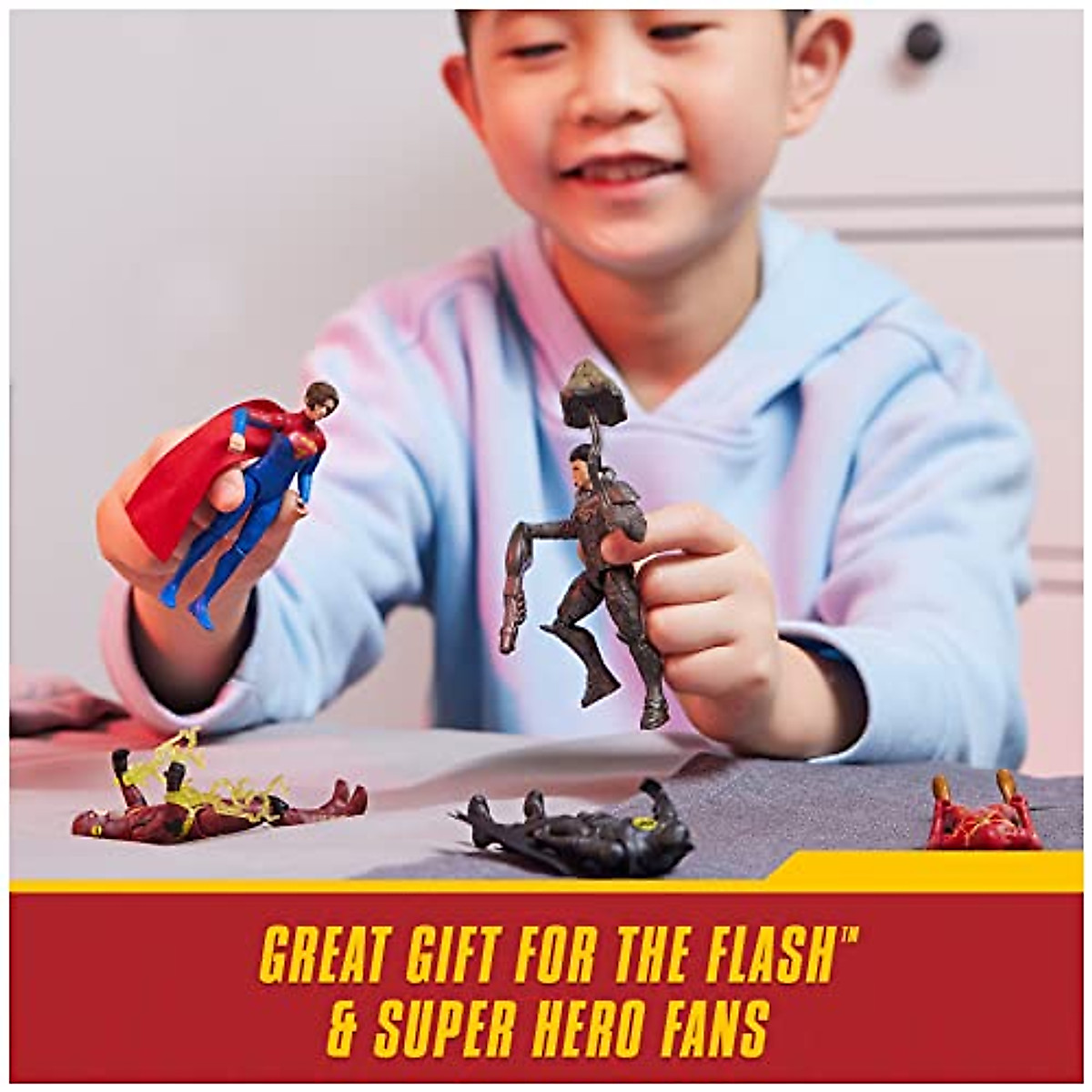 DC Comics, The Flash Ultimate Figure Set (Amazon Exclusive), 5 Action Figures with Accessories, 4-inch Collectible Kids Toys for Boys and Girls 3+